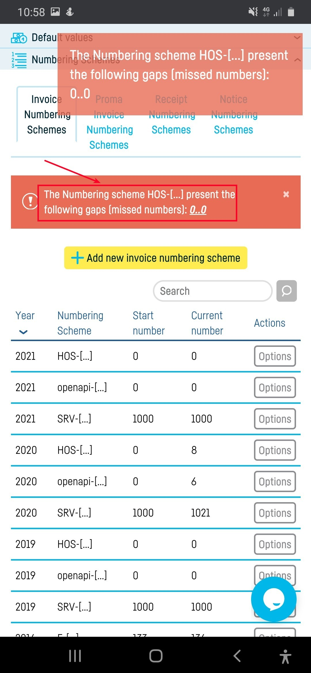 Gaps (holes) in the numbering schemes Gaps (holes) in the numbering schemes